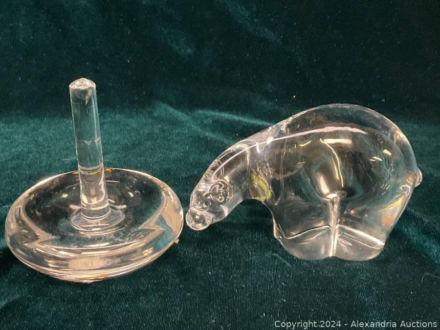 Orrefors ring holder Simon Pearce crystal bear